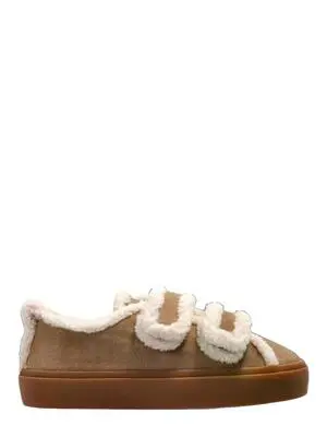 Inuikii Shearling Low Touch-strap Sneakers - Brown
