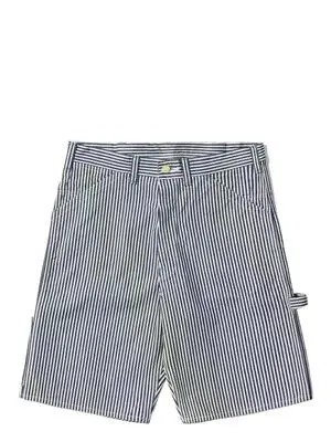 SUGAR CANE JEANS Hickory-stripe Shorts - Blue