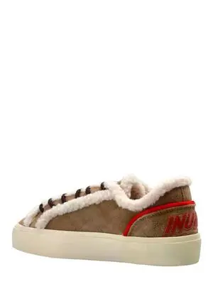 Inuikii Lila Shearling-trim Sneakers - Brown