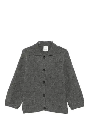ALLUDE Allude Checkerboard-Knit Cardigan