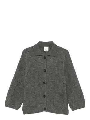 ALLUDE Checkerboard-knit Cardigan - Grey
