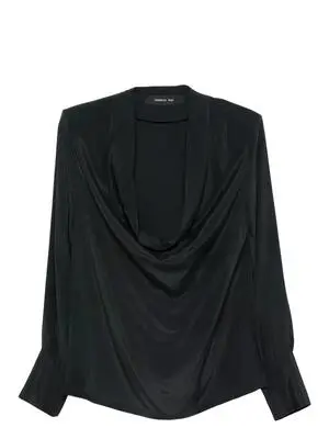 Federica Tosi Long-sleeve Draped Top - Grey