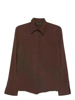Federica Tosi Pointed-collar Buttoned Shirt - Brown