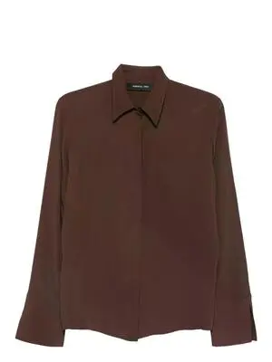Federica Tosi Pointed-collar Buttoned Shirt - Brown