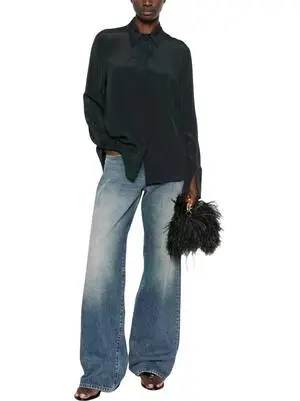 Federica Tosi Satin Finish Long-sleeve Shirt - Grey