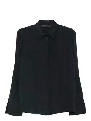 Federica Tosi Satin Finish Long-sleeve Shirt - Grey