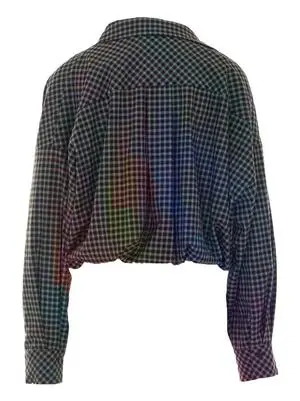 ELEH Check-pattern Layered-detail Top - Brown