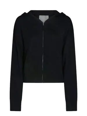 ALLUDE Zip-up Hooded Knit Top - Blue