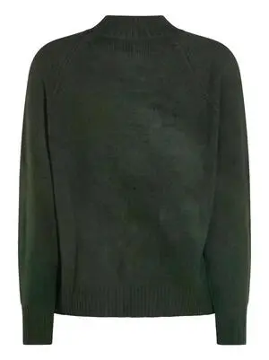 ALLUDE Ribbed-knit Raglan-sleeve Cashmere Sweater - Green
