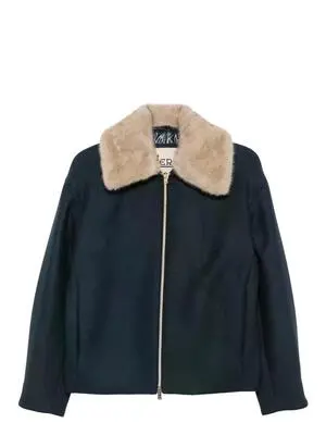 Herno Faux-fur-collar Zip-up Jacket - Blue
