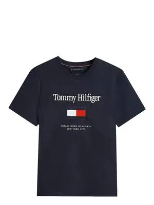 Tommy Hilfiger Logo-embroidered T-shirt - Blue