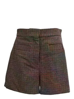Sandro Houndstooth Tweed Shorts - Brown