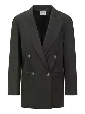 LE SULLY STUDIO Double-breasted Oversize Blazer - Black