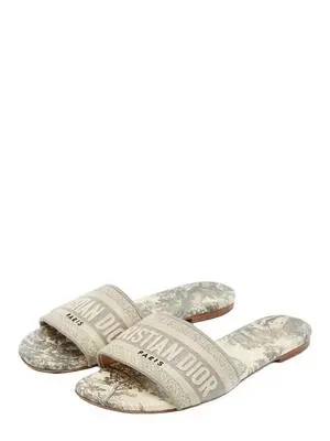Dior Dway Embroidered Slides - Neutrals