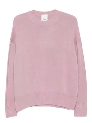 ALLUDE Ribbed-knit Crew-neck Sweater - Pink