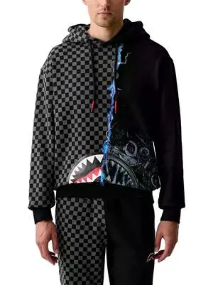 SPRAYGROUND Checkerboard-print Graphic-print Hoodie - Black