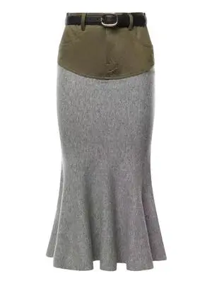 SELF-PORTRAIT Midi Skirt - Grey