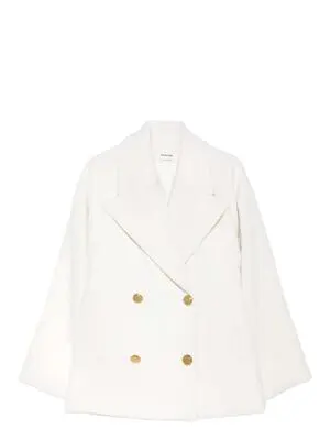 P.a.r.o.s.h Notch-lapel Double-breasted Coat - Neutrals
