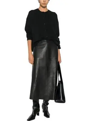 ALLUDE Button-up Cardigan - Black