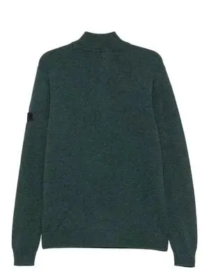 Peuterey Quarter-zip Logo-patch Sweater - Green