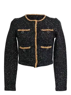 SELF-PORTRAIT Self-Portrait Sequined Cropped Sweater
