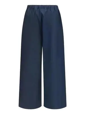 Max Mara S Max Mara Cotton Drawstring Wide-Leg Trousers Blue