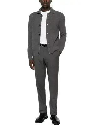 ZANONE Ribbed-knit Button-up Cardigan - Grey