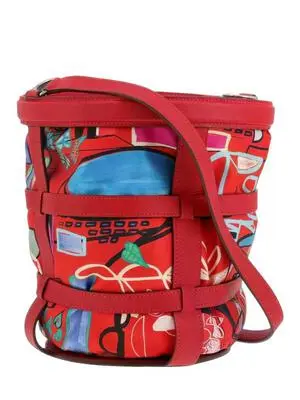 Hermès Musardine Abstract-print Bucket Bag - Red