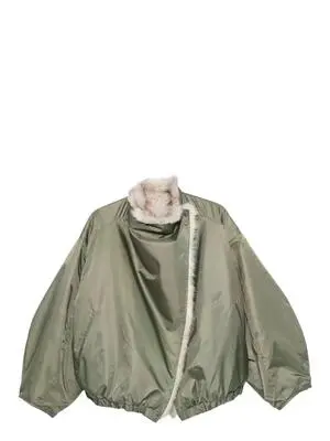 THE FRANKIE SHOP Faux-fur-trim Reversible Jacket - Green