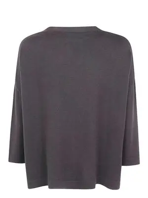 MA'RY'YA Fine-knit Boat-neck Sweater - Brown