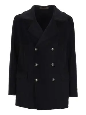 ON THE BUND ON THE BUND Double-Breasted Ribbed-Collar Coat