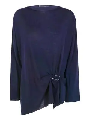 PIERANTONIOGASPARI Buckle-detail Asymmetric-hem Sweater - Blue