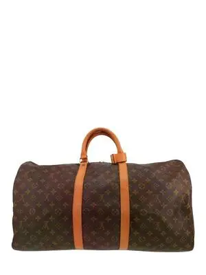 LOUIS VUITTON Monogram 55 Keepall Duffle Bag - Brown