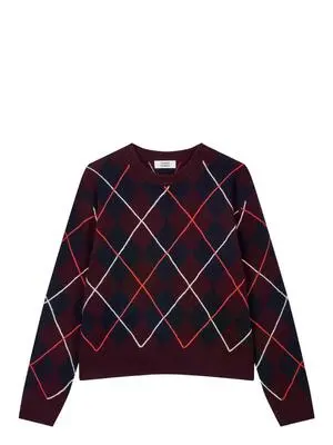 STUDIO TOMBOY Argyle-pattern Knit Pullover - Purple