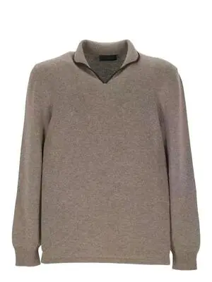 Sease Sease Ellen Pull 2.0 Contrast-Trim Fine-Knit Top Brown