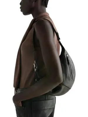 LEMAIRE Mini Quiver Clip Bag In Grained Buffalo Leather - Brown
