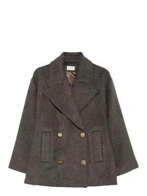 P.a.r.o.s.h Notch-lapel Double-breasted Coat - Brown