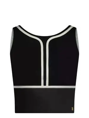 HOUSE OF GRAVITY Contrast-detail Crop Top - Black