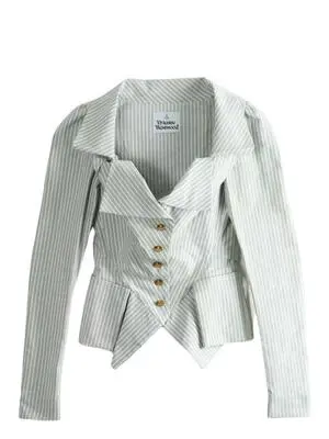VIVIENNE WESTWOOD Stripe-pattern Peplum-hem Top - Green