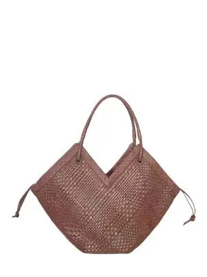 IBELIV Trinity Woven-leather Tote Bag - Brown