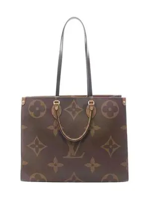 LOUIS VUITTON Monogram Reverse Giant Onthego Gm Satchel - Brown