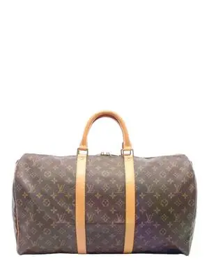 LOUIS VUITTON Monogram Keepall 50 Travel Bag - Brown
