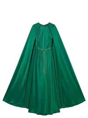 DANAME Cape-style Chain-belt Maxi Dress - Green