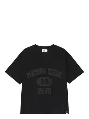Izzue Graphic-print V-neck T-shirt - Black