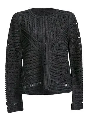Maje Verone Crochet Jacket - Black