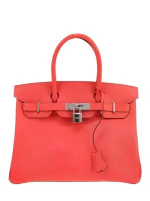 Hermès 2015 30 Birkin Leather Handbag - Red