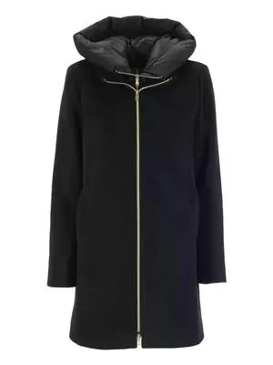 EMME Quilted-hood Zip-up Jacket - Black