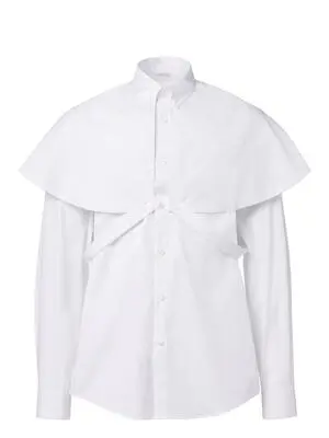Dries Van Noten Caped Cotton Poplin Shirt - White