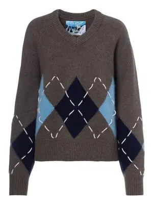 Arch4 Sloane Argyle Cashmere Sweater - Beige