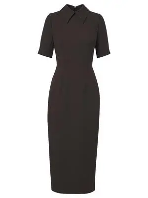 EMILIA WICKSTEAD Valletta Wool Midi Dress - Brown